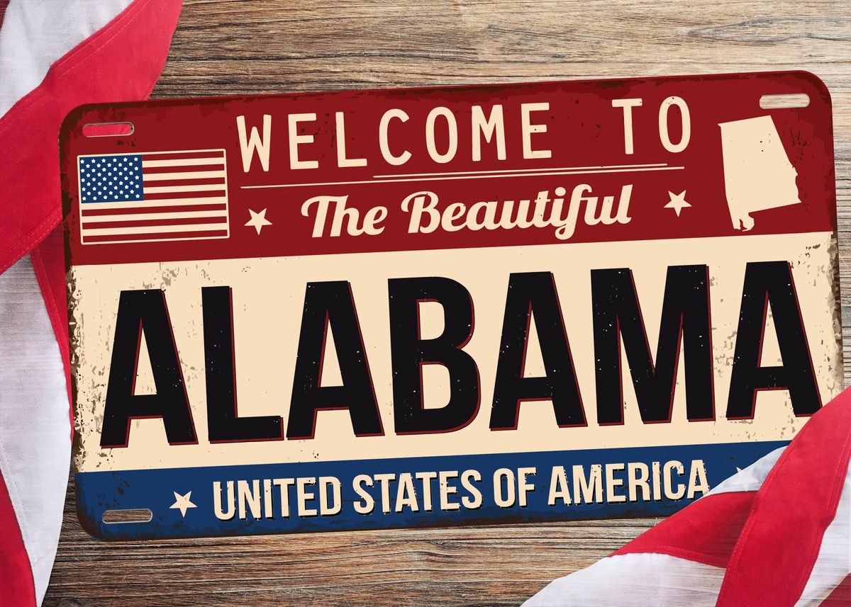'ALABAMA PLATES' Poster, picture, metal print, paint by Paulix Bed ...