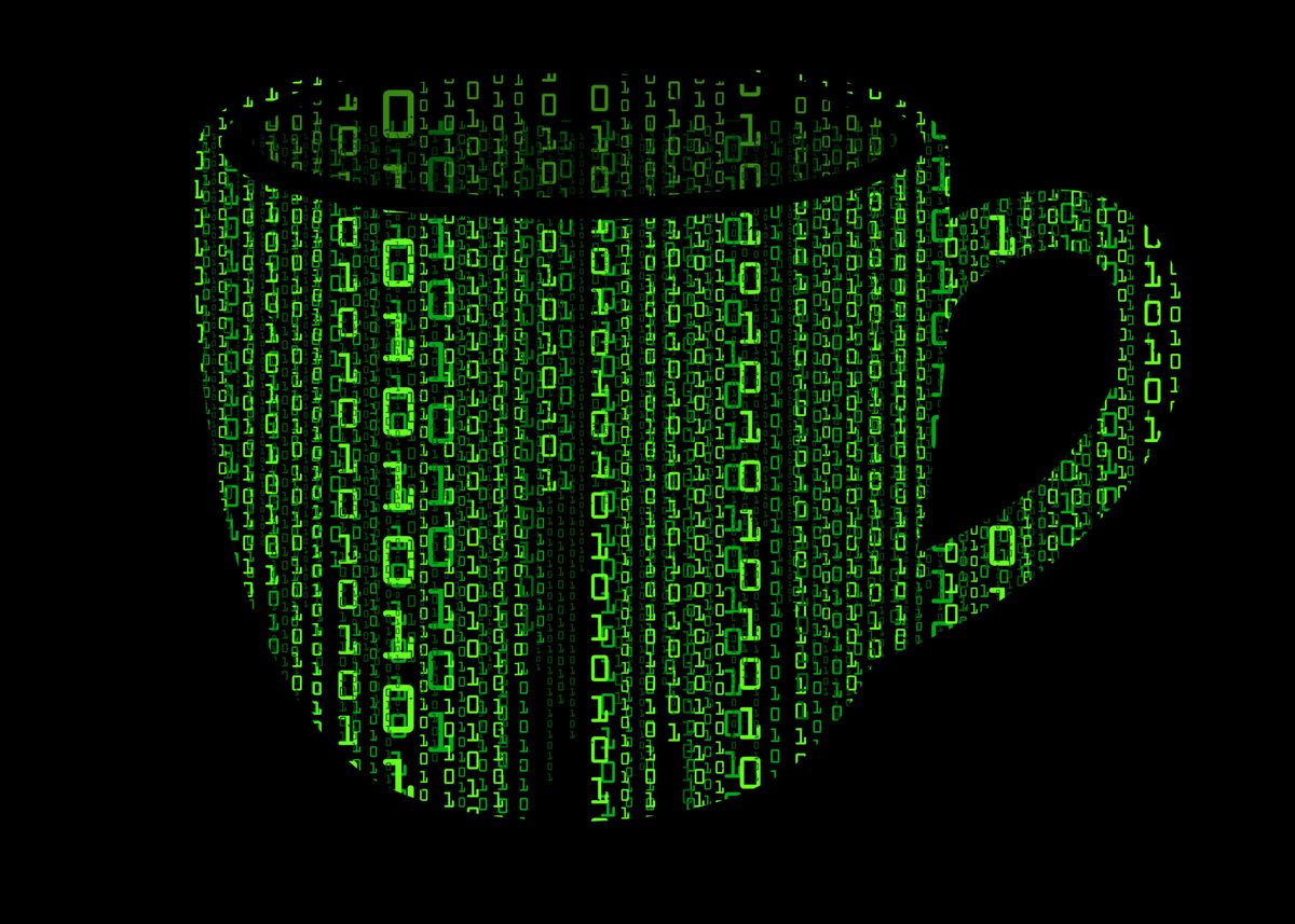 'Coffee Matrix Code Cafe' Poster, picture, metal print, paint by Chris ...