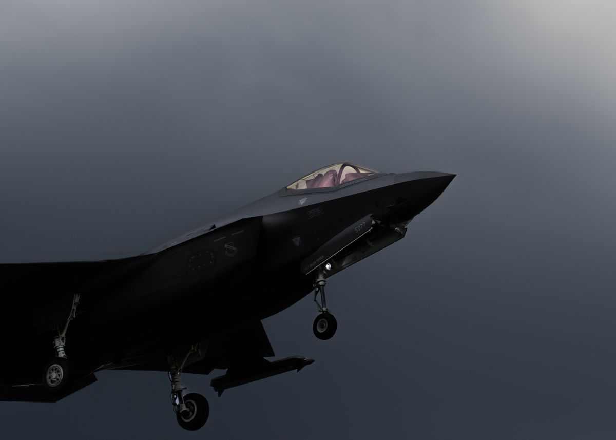 'F35 Overcast' Poster, picture, metal print, paint by Nicolas Monod | Displate