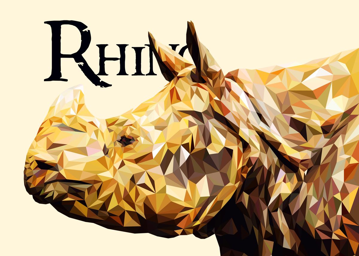 'Rhino' Poster, picture, metal print, paint by Dare Neil | Displate