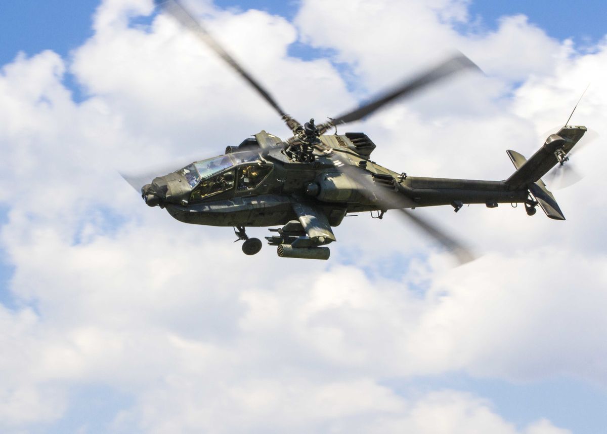 'Apache Helicopter Combat' Poster by Sam Brady | Displate