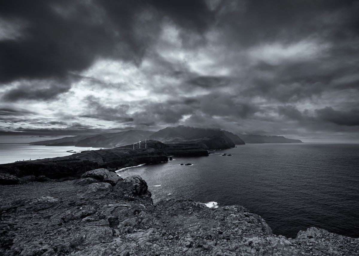 'Landscapes of Madeira, B&W' Poster, picture, metal print, paint by ...