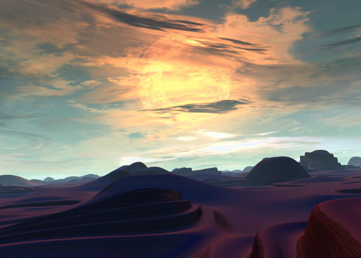 'Digital desert landscape' Poster, picture, metal print, paint by Finn ...