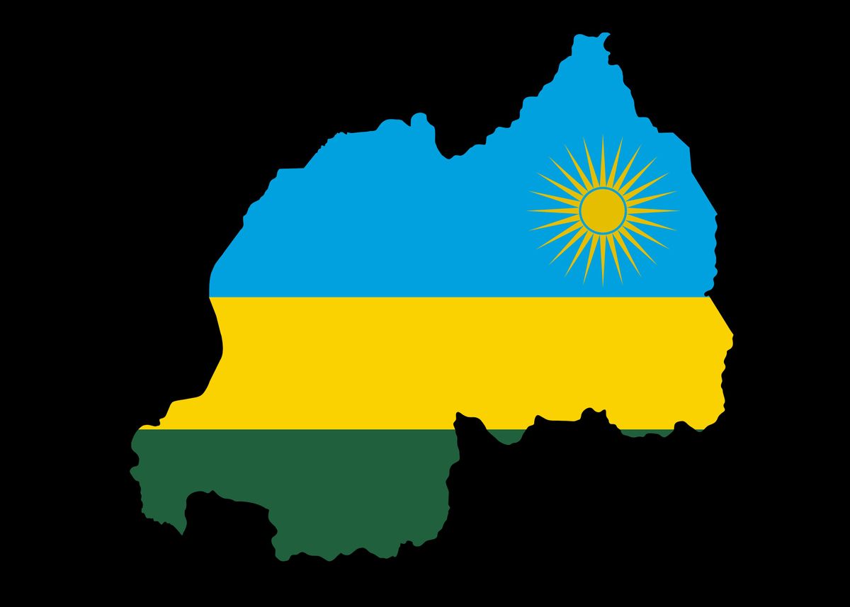 'Rwanda map' Poster, picture, metal print, paint by Soft Brush | Displate