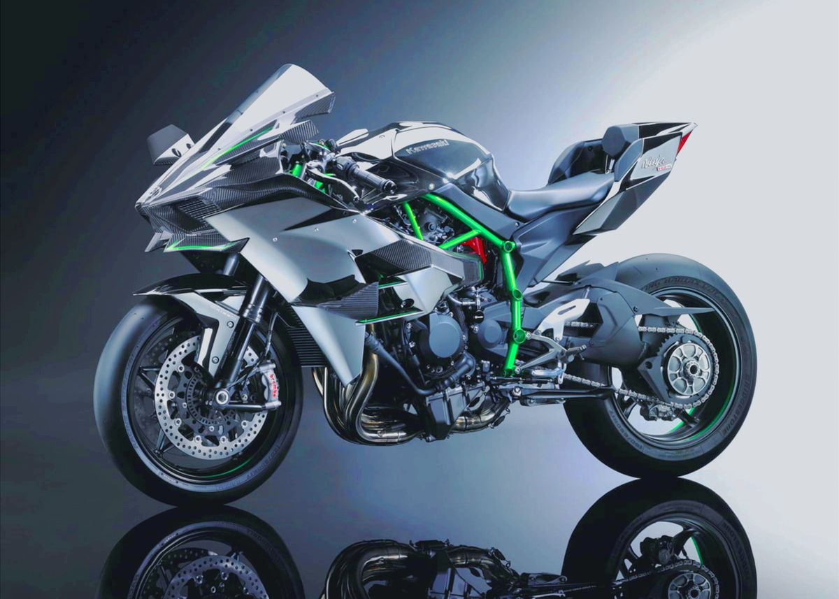 'Kawasaki Ninja H2' Poster, picture, metal print, paint by Sam Gong ...