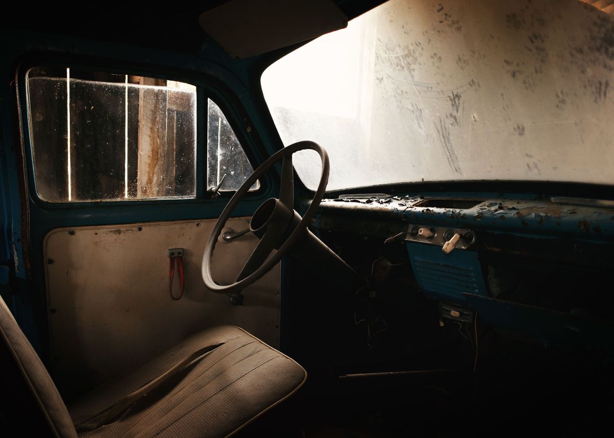 'inside old car' Poster, picture, metal print, paint by malmklang ...