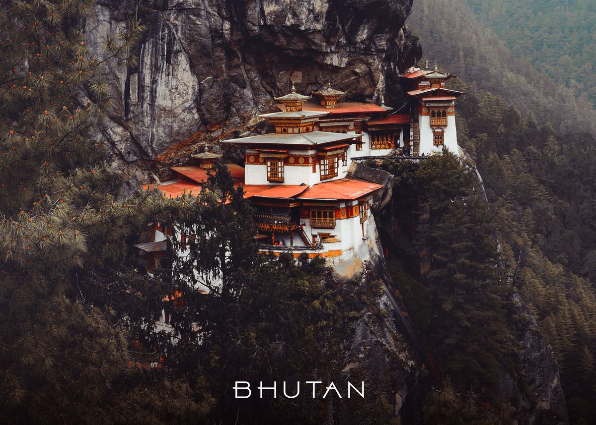 'Bhutan ' Poster, picture, metal print, paint by Famous City | Displate