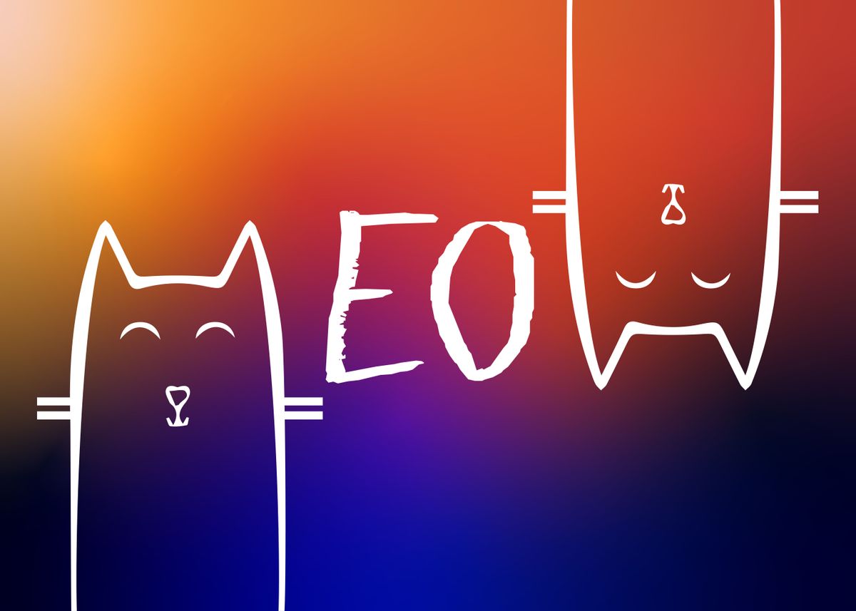 'Meow' Poster, picture, metal print, paint by crbn design | Displate