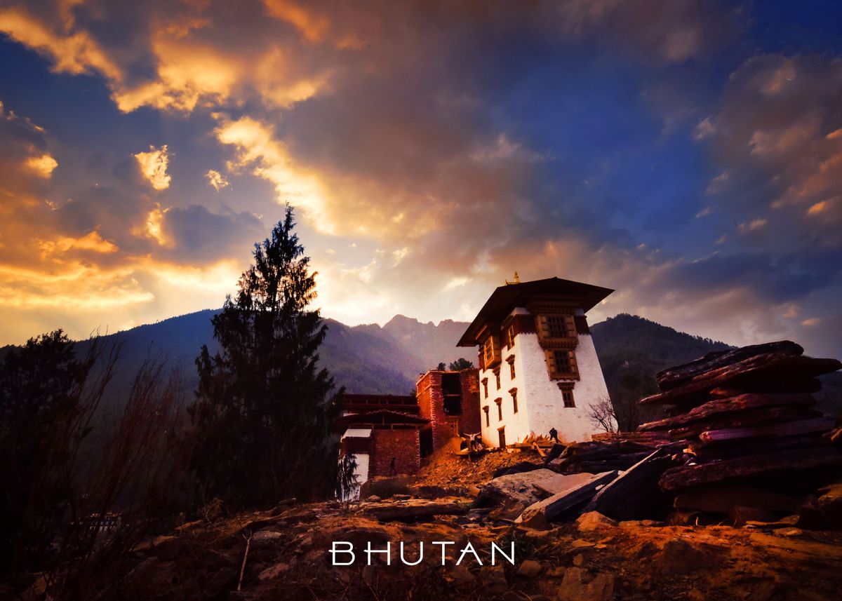 'Bhutan ' Poster, picture, metal print, paint by Famous City | Displate