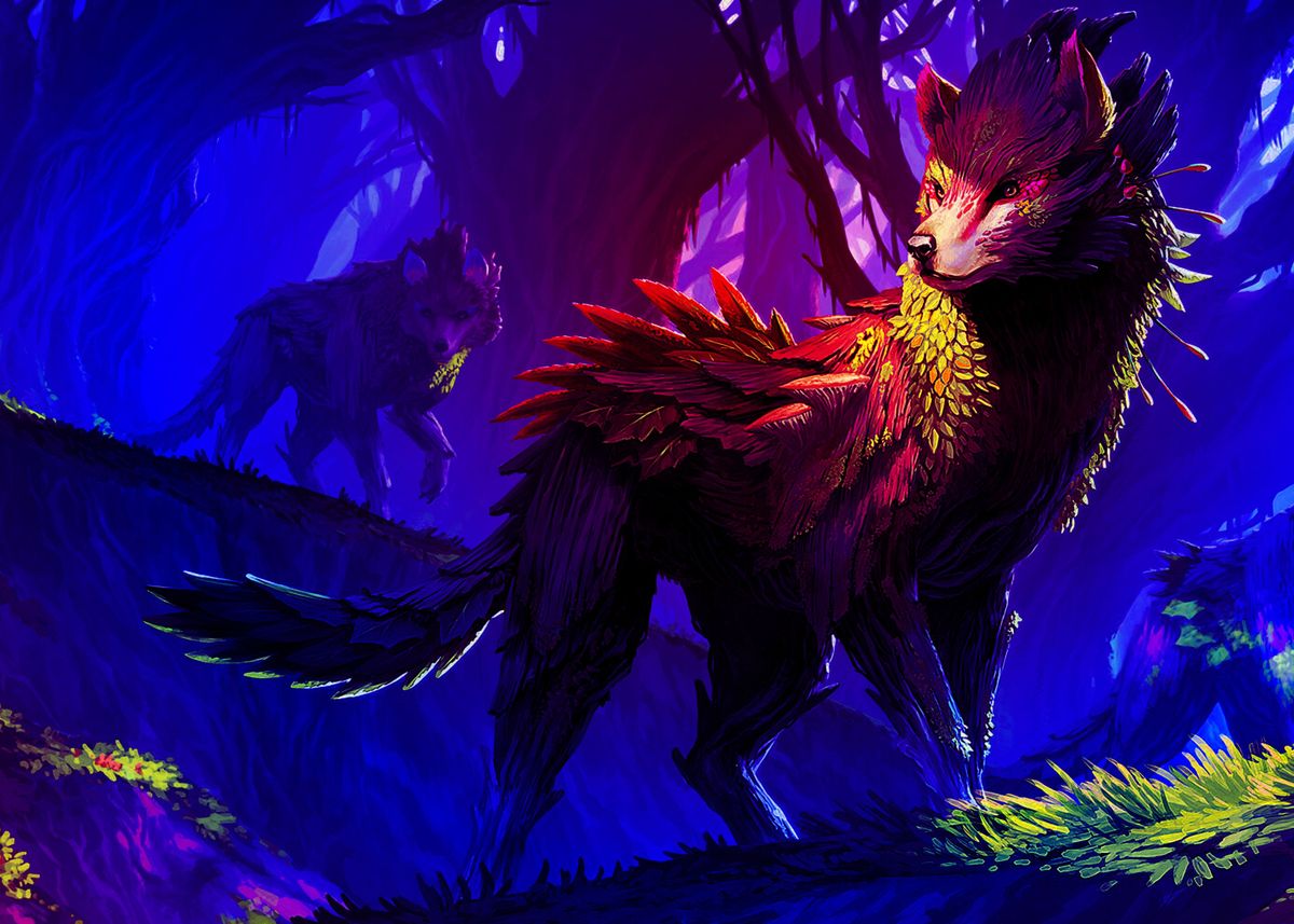 'Tempest wolf jungle ' Poster, picture, metal print, paint by franky ...