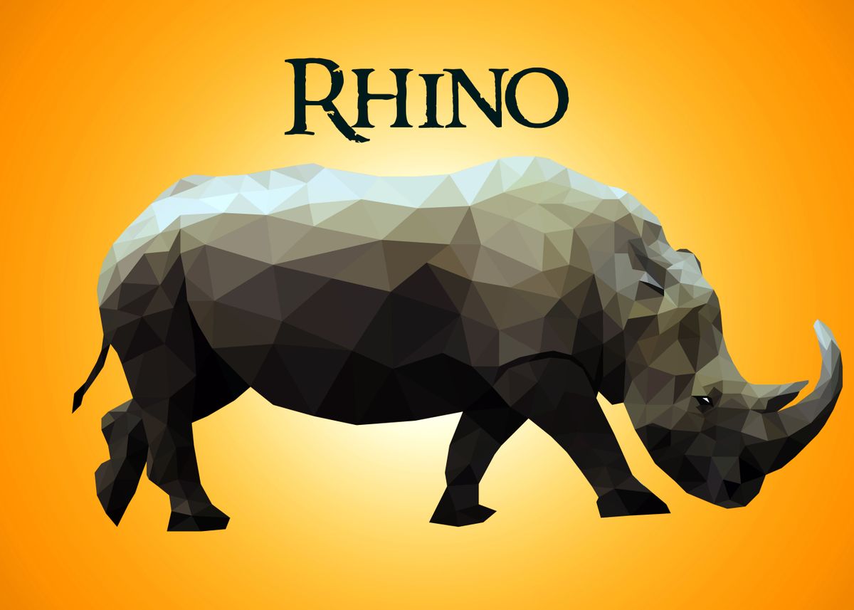 'Rhino' Poster, picture, metal print, paint by Dare Neil | Displate