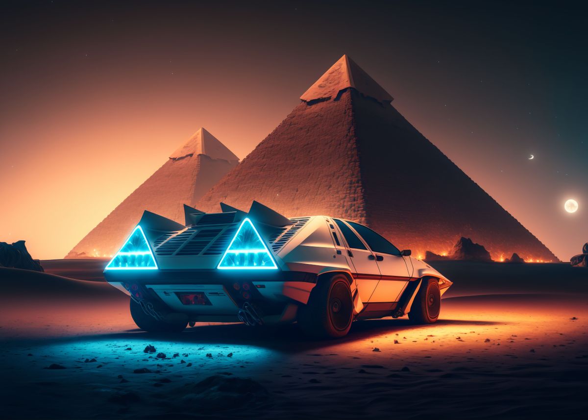 'Car from Future' Poster, picture, metal print, paint by Cybronauts ...