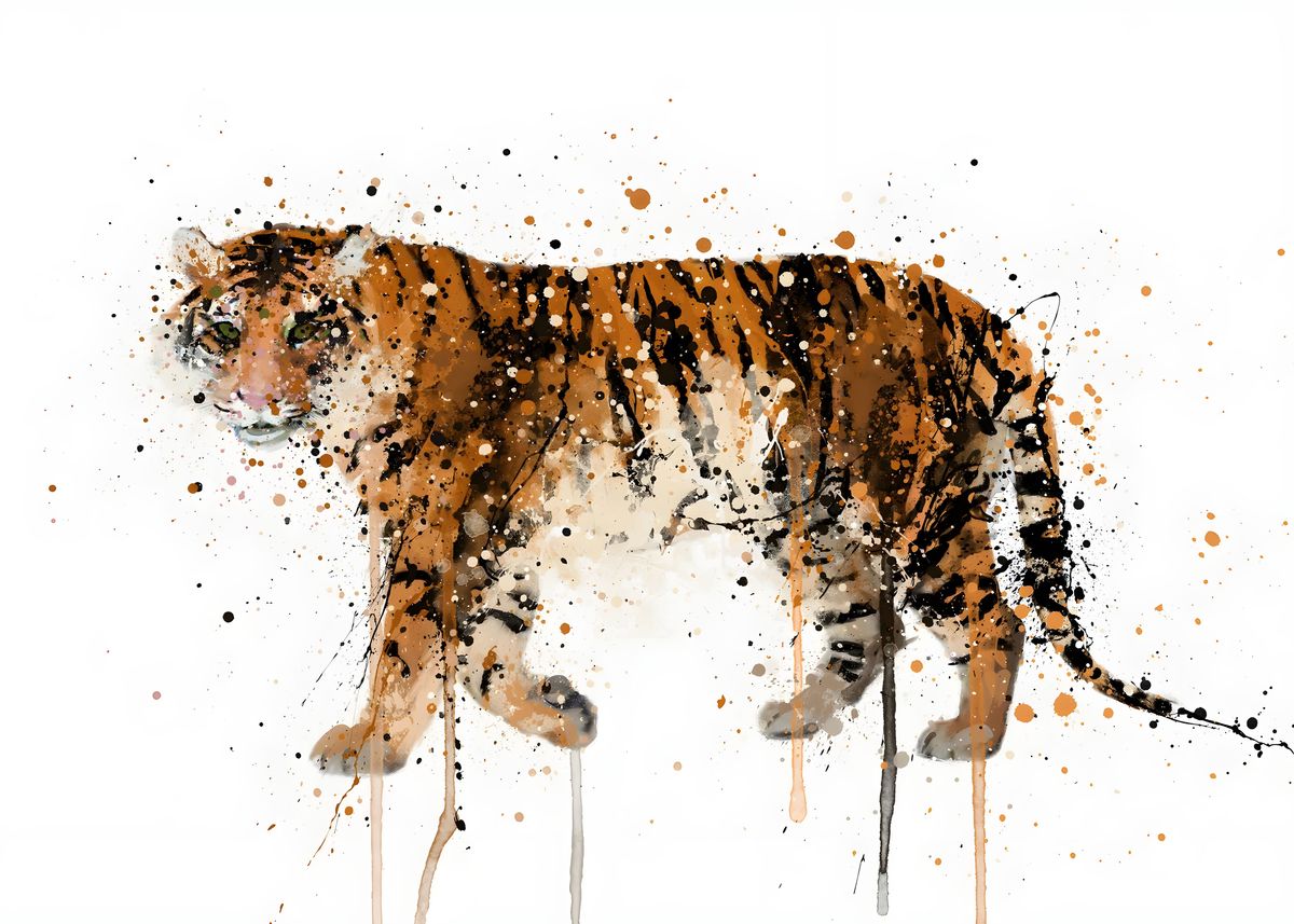 'Tiger' Poster, picture, metal print, paint by Izu | Displate