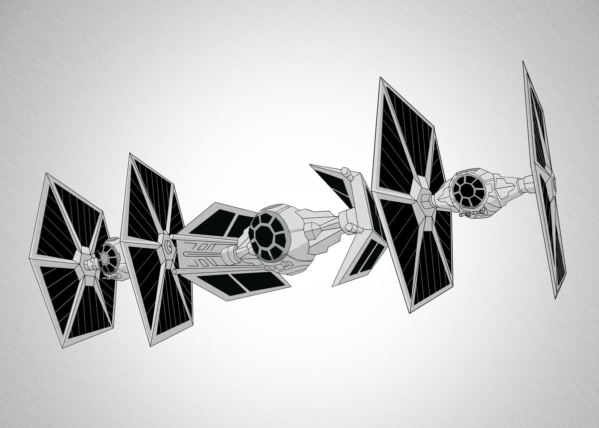 'Tie Fighter' Poster, picture, metal print, paint by Star Wars | Displate