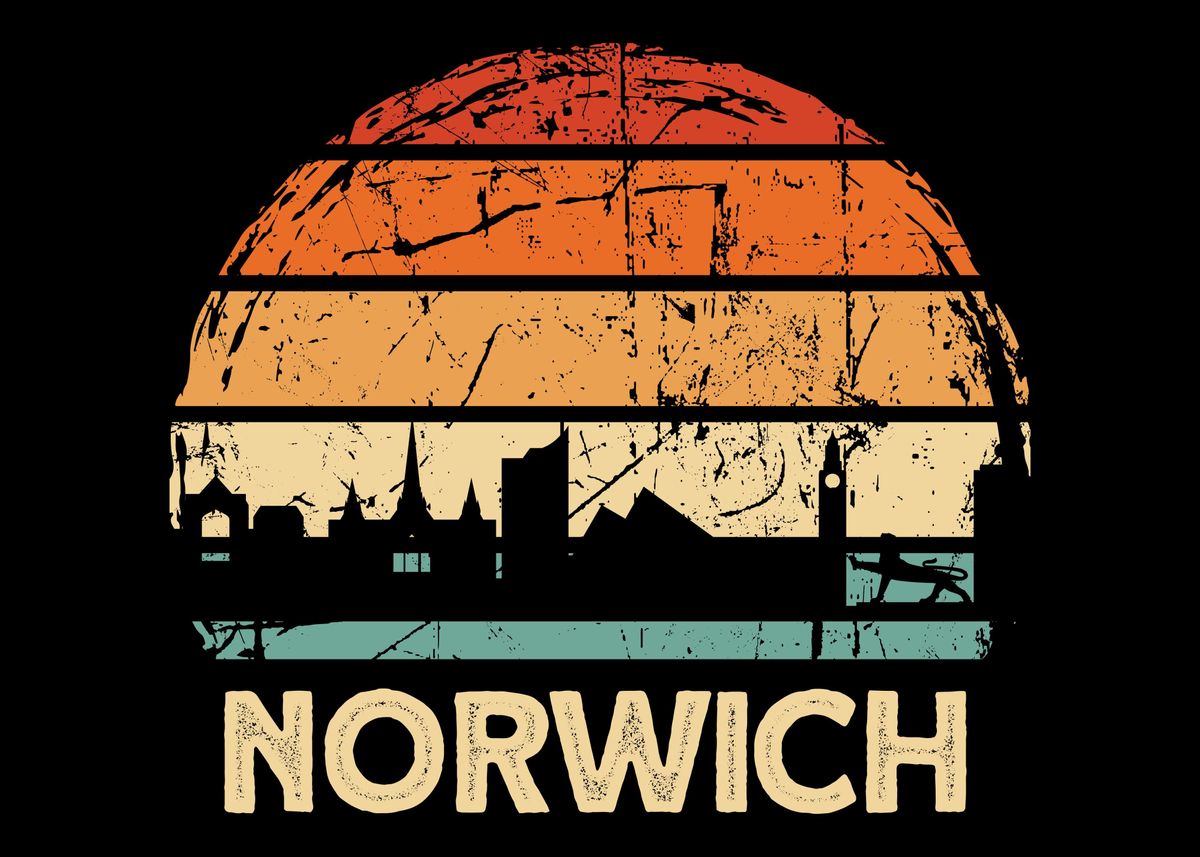 'Norwich Skyline' Poster, picture, metal print, paint by Hexor | Displate