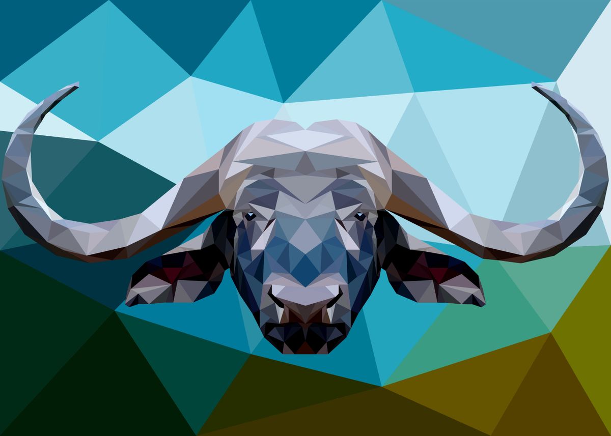 'Buffalo' Poster, picture, metal print, paint by toan nguyen | Displate