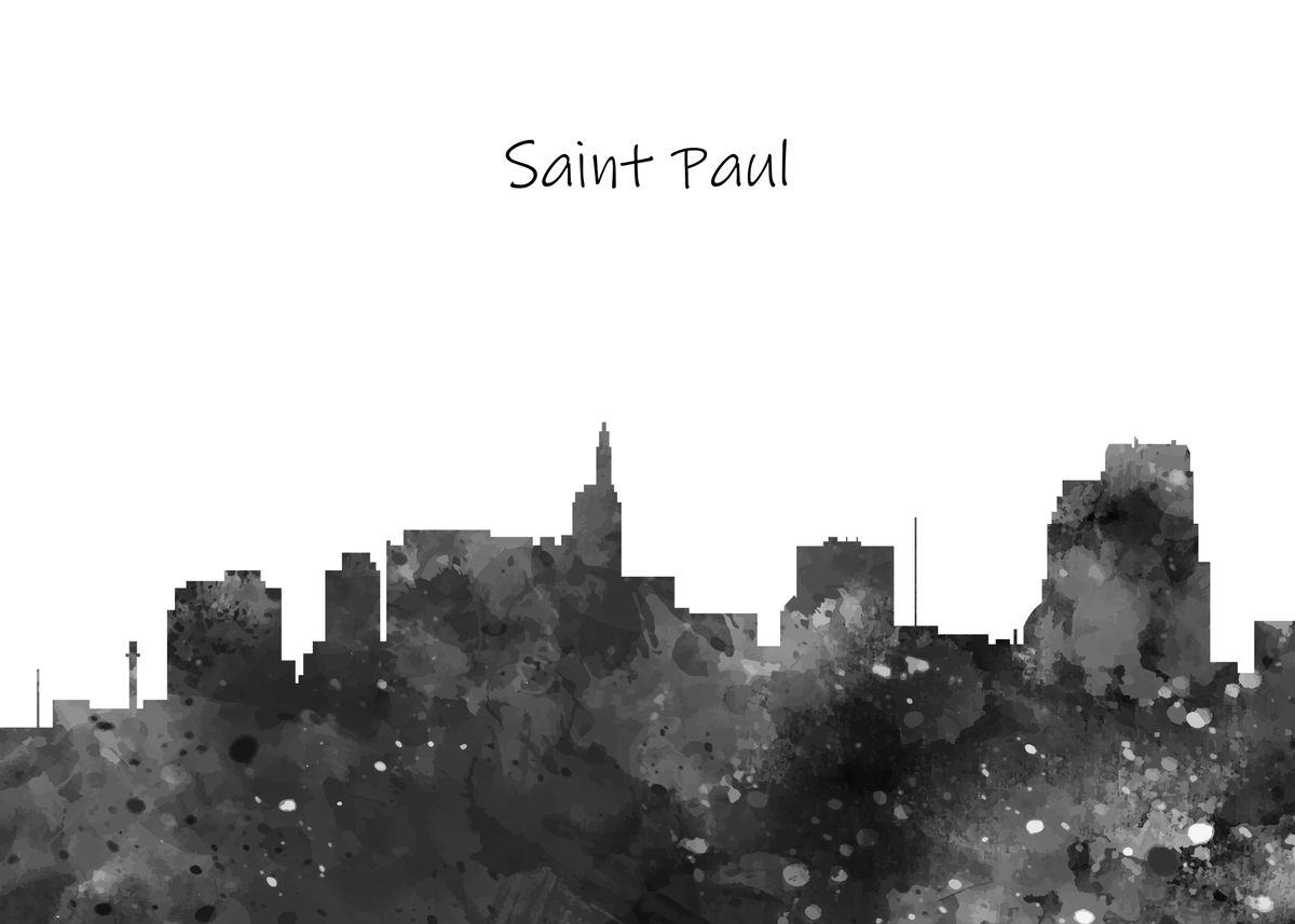 'Saint Paul Skyline City' Poster, picture, metal print, paint by Tracy ...