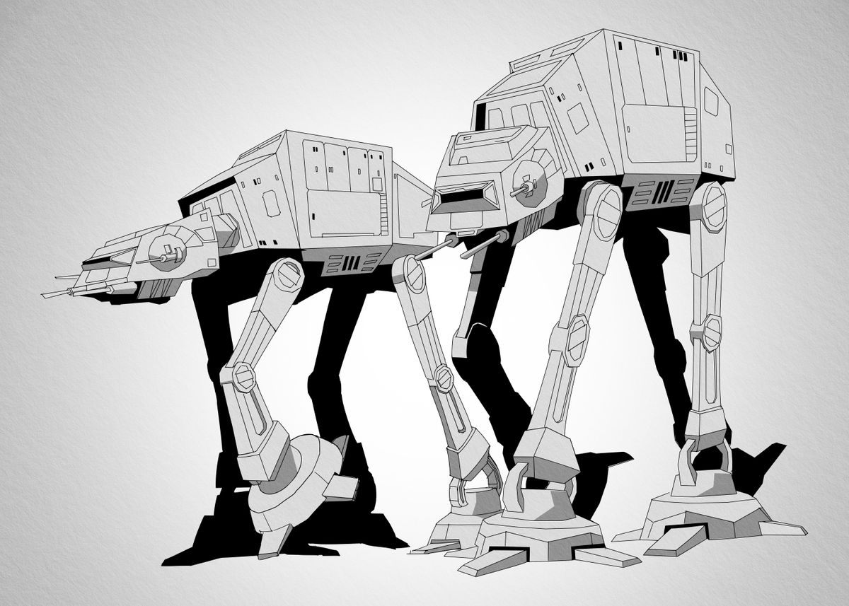 'AT-AT' Poster, picture, metal print, paint by Star Wars | Displate