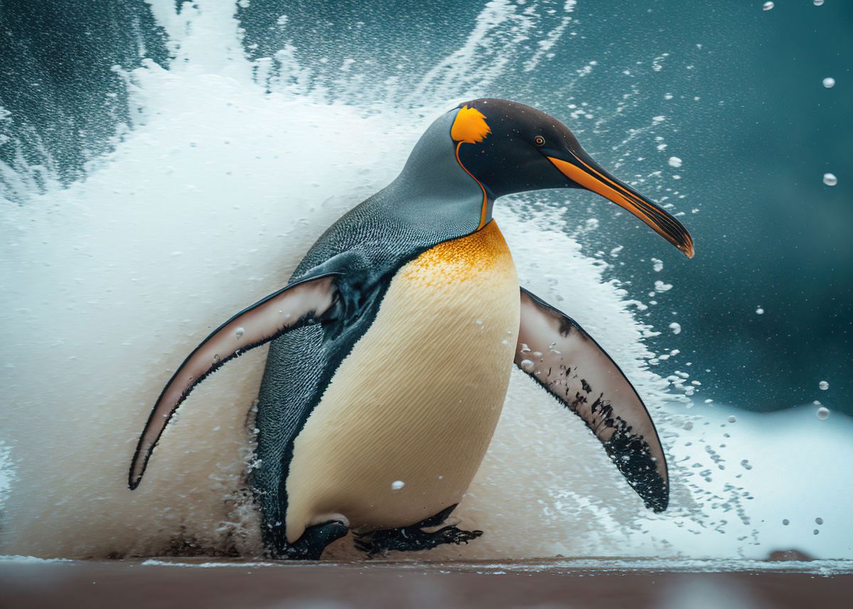 'Penguin' Poster, picture, metal print, paint by Queensy Collin | Displate