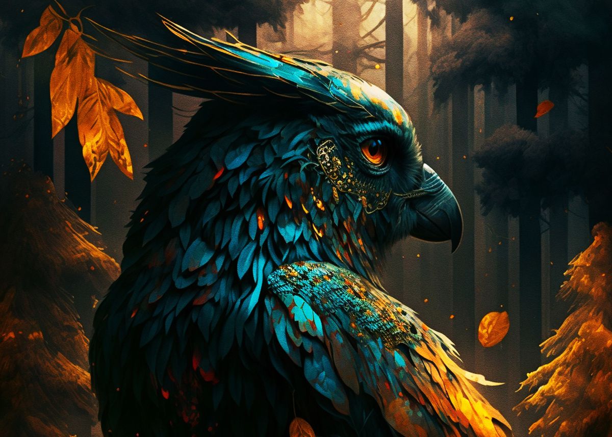 'Fantasy Mythical Birds 2' Poster, picture, metal print, paint by ...