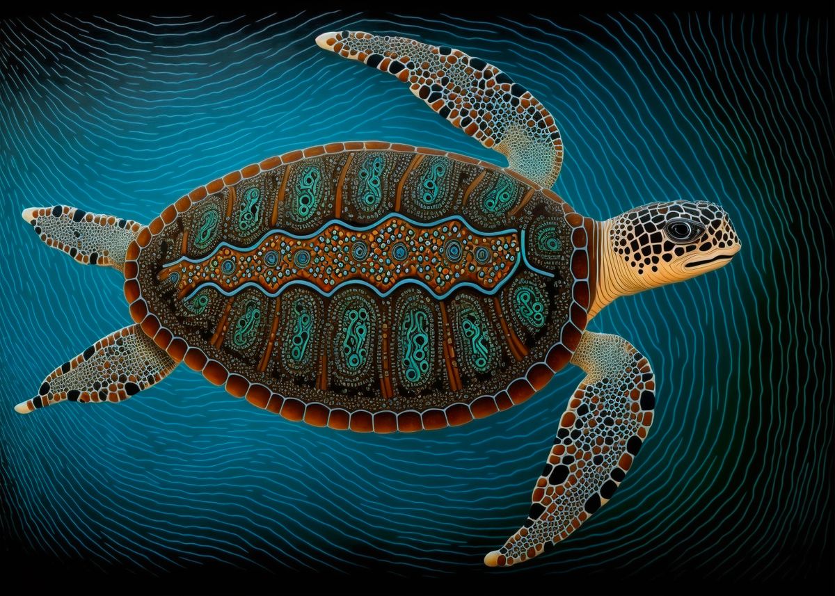 'Green Sea Turtle' Poster, picture, metal print, paint by Steel Canvas ...