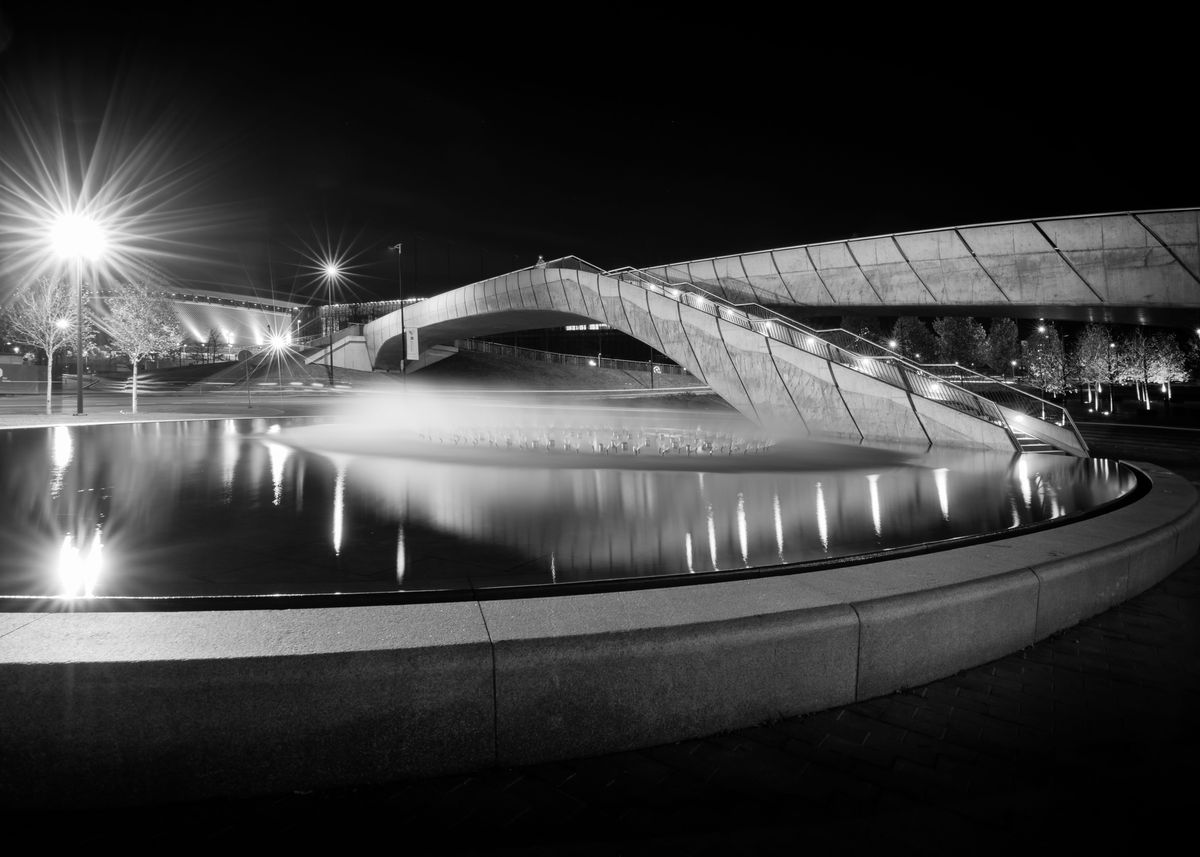 'Night city, B&W, Poland' Poster by anettastar | Displate