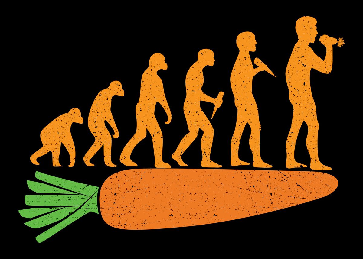 'Carrot Evolution' Poster, picture, metal print, paint by Hexor | Displate