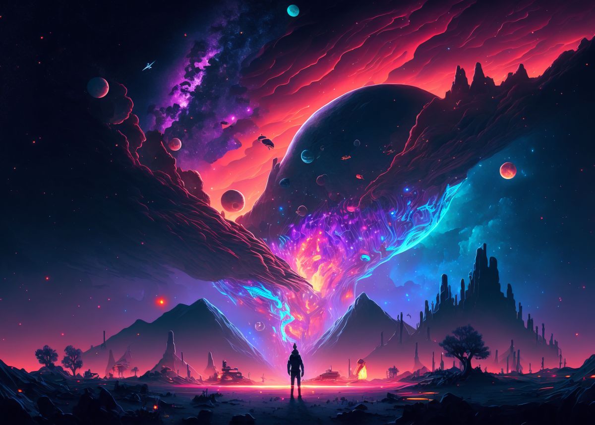 'Abstract Universe' Poster, picture, metal print, paint by Cybronauts ...