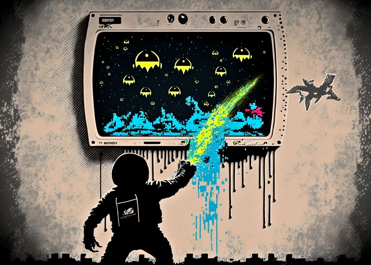 'Space Invader' Poster, picture, metal print, paint by Steel Canvas ...