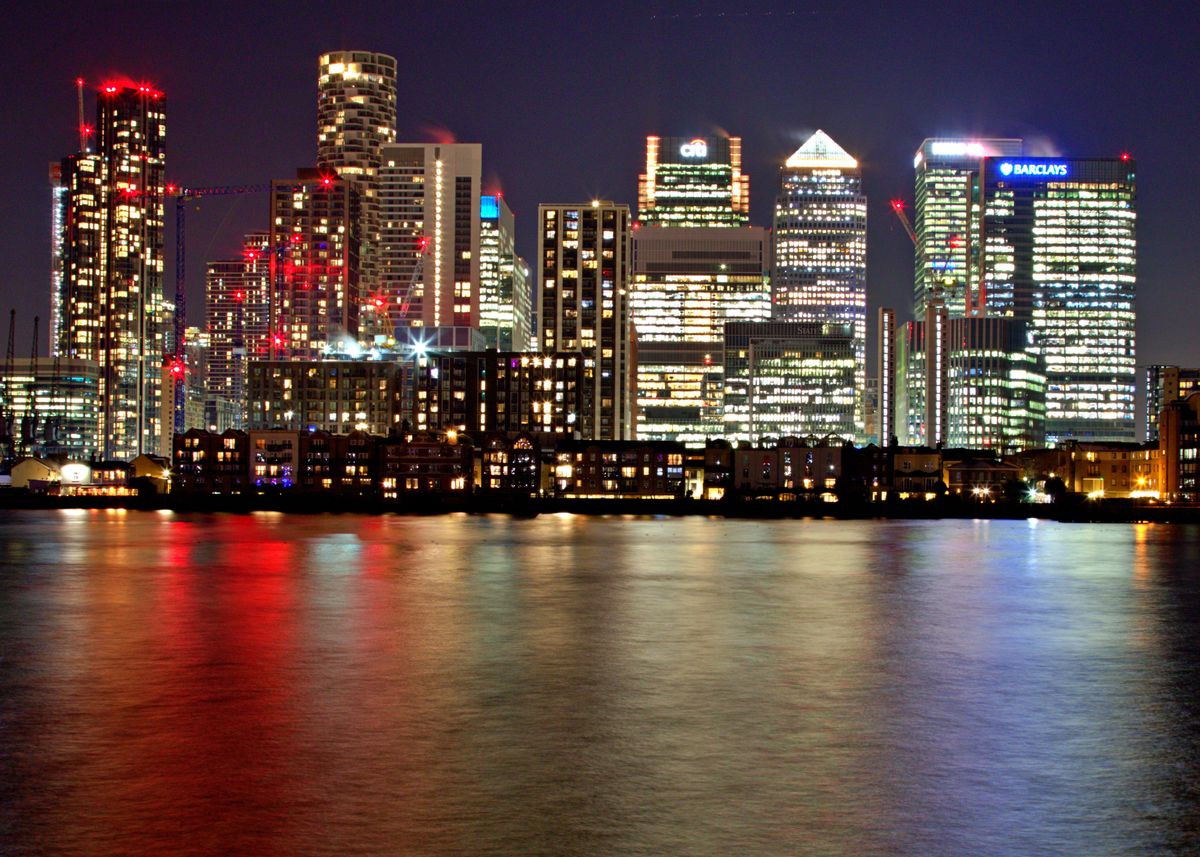 'London City Skyline' Poster, picture, metal print, paint by Antony ...