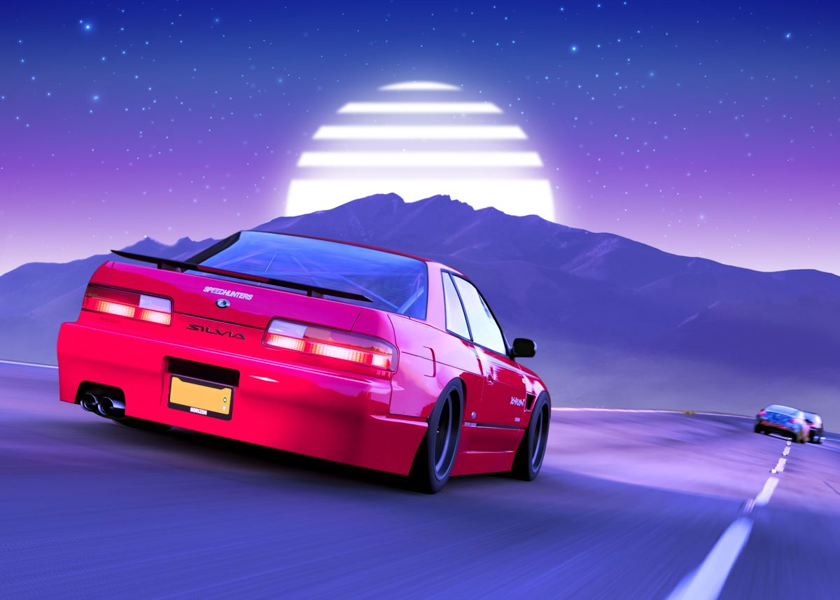 'Race Synthwave' Poster, picture, metal print, paint by Vero Automotive ...