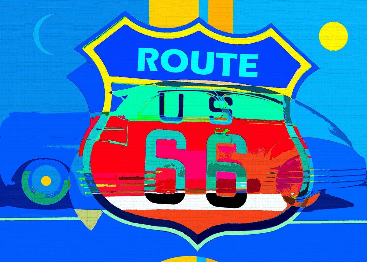 'The colors of Route 66' Poster, picture, metal print, paint by David ...