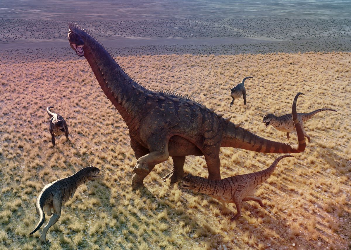 'Alamosaurus the herbivore ' Poster, picture, metal print, paint by ...