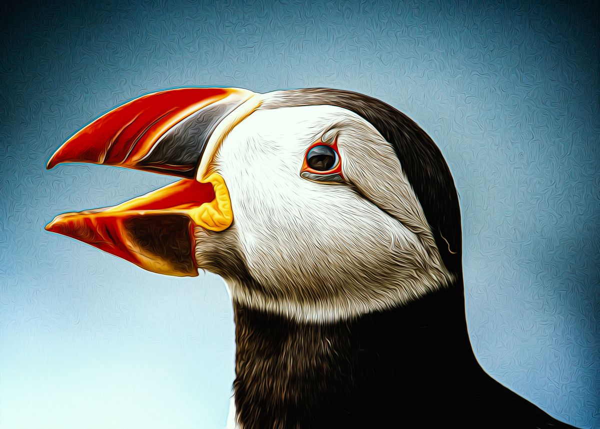 'Puffin' Poster by Tiker Arts | Displate