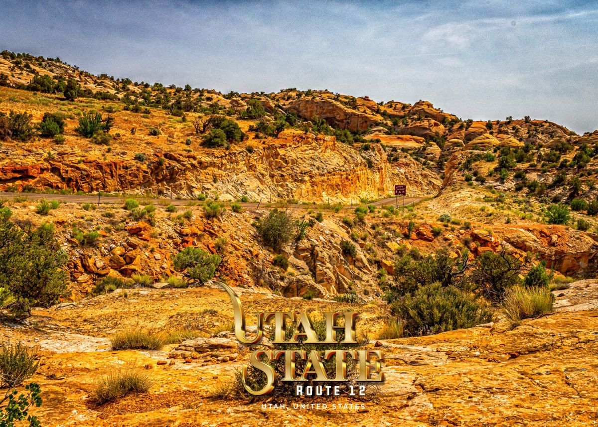 'Utah State Route 12' Poster, picture, metal print, paint by Gestalt ...