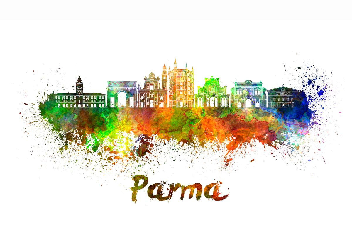 'Parma skyline' Poster by Cristina Romero | Displate