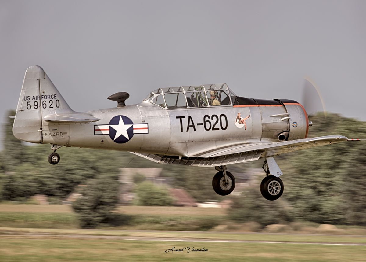 'North American T6 Texan' Poster, picture, metal print, paint by Arnaud ...