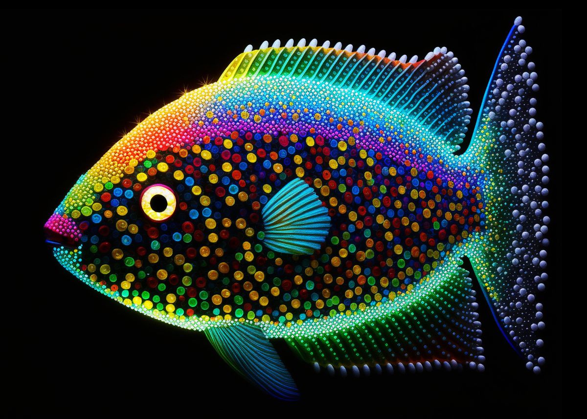 'Point Art Fish' Poster, picture, metal print, paint by Fachrul Abqary ...
