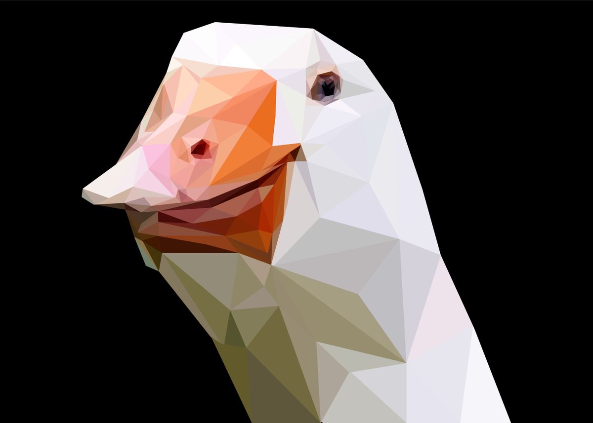 'goose honk everyday' Poster, picture, metal print, paint by Lowpoly ...