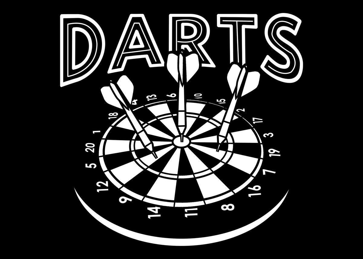 'Retro Darts Men' Poster, picture, metal print, paint by ...