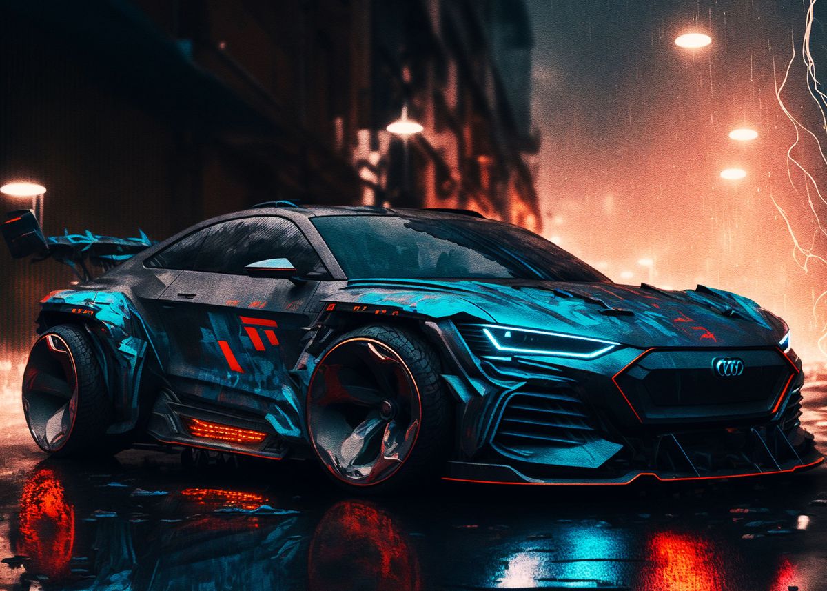 'Black Car Modification' Poster, picture, metal print, paint by Coffee ...