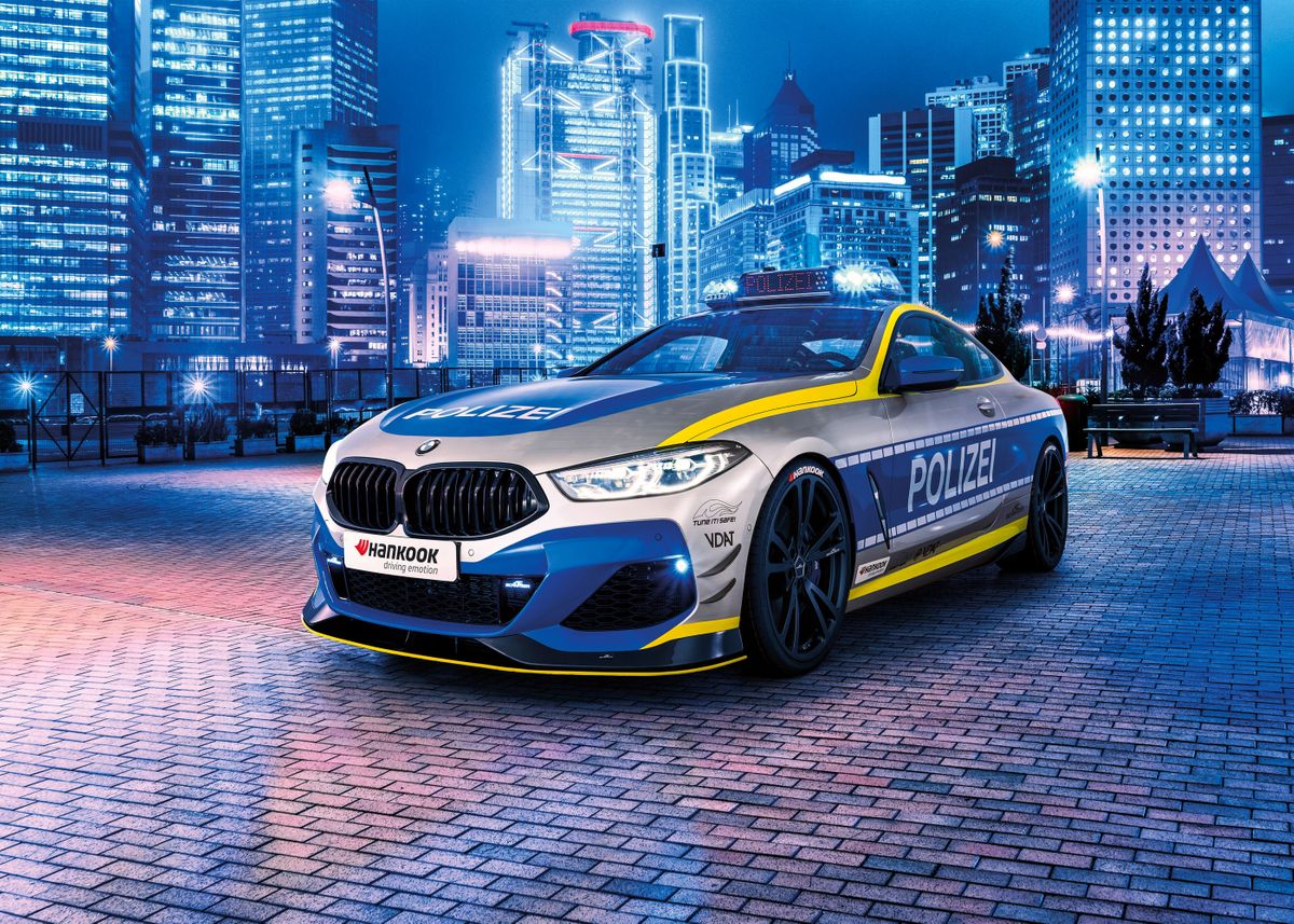 'BMW M850i Police car' Poster, picture, metal print, paint by Monster ...