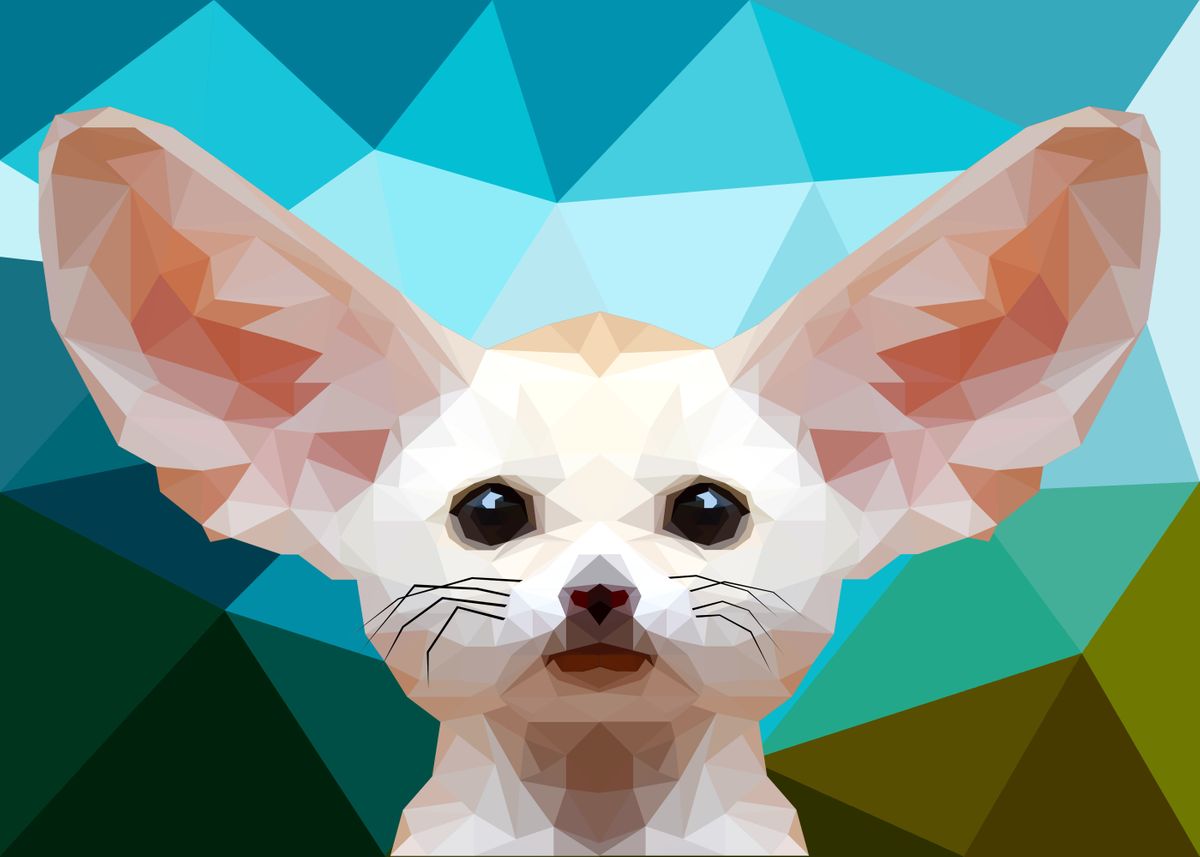 'Fennec' Poster, picture, metal print, paint by toan nguyen | Displate