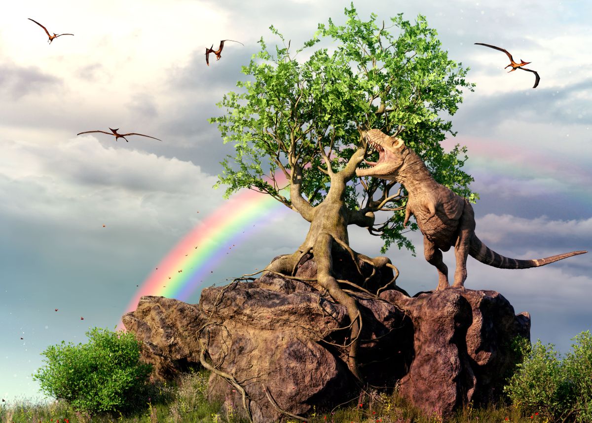 'Trex Tyrannosaurus Rex ' Poster, picture, metal print, paint by Gigi ...