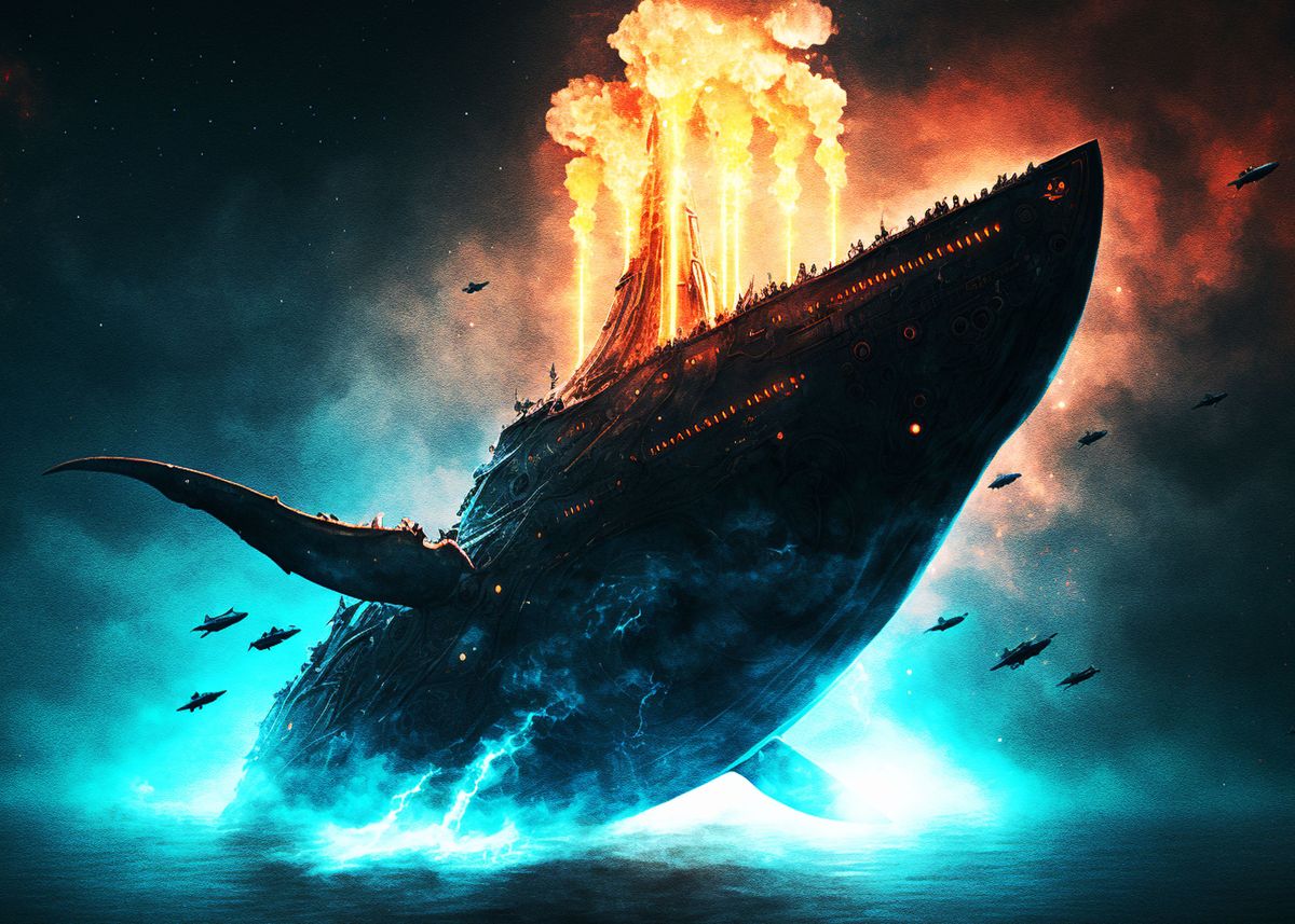 'Alien Whale Space' Poster, picture, metal print, paint by Coffee ...