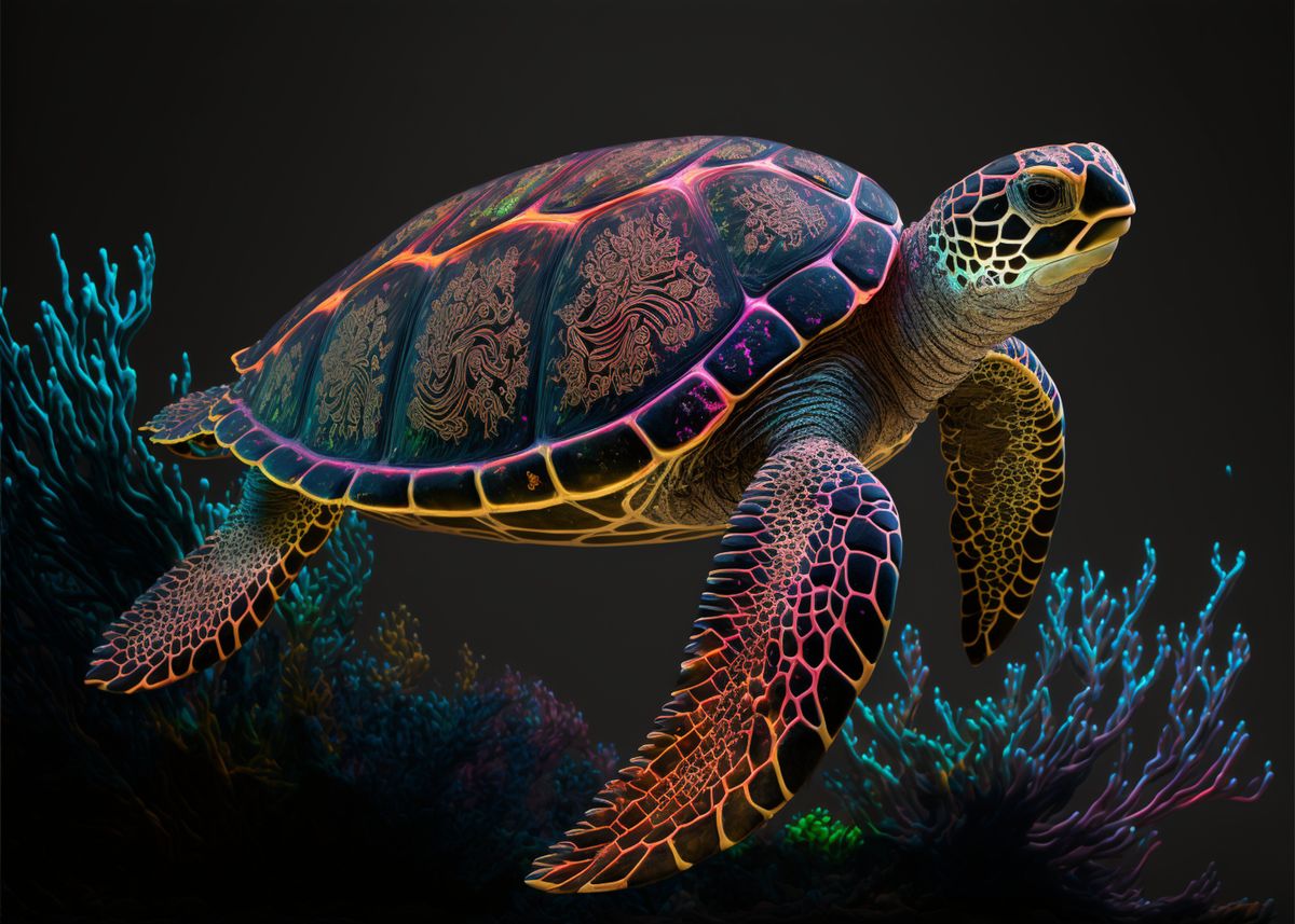 'Fantasy Turtle 1' Poster, picture, metal print, paint by Zanclus ...