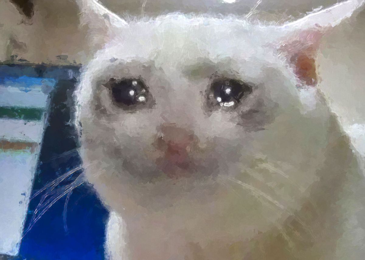 'Crying cat' Poster, picture, metal print, paint by cypher the third ...