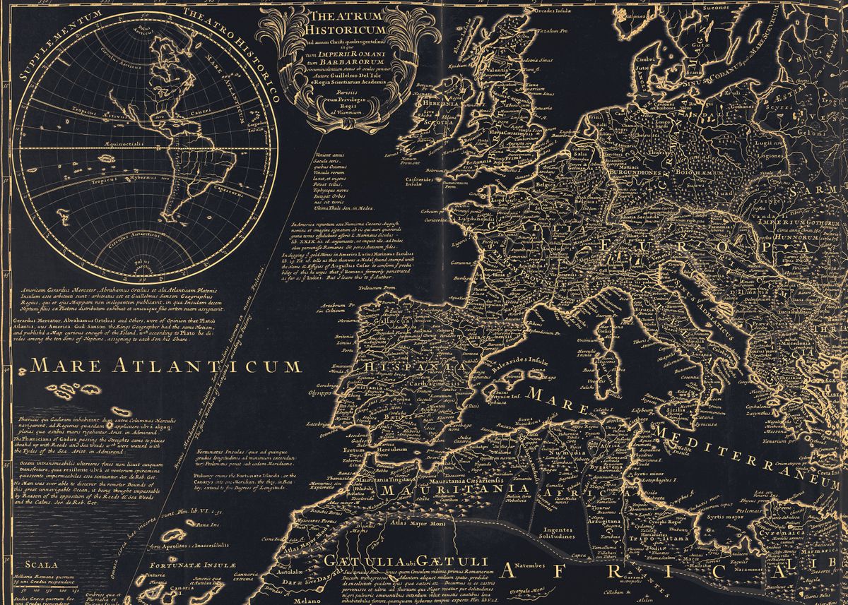 'Ancient Roman empire map' Poster, picture, metal print, paint by Vardi ...