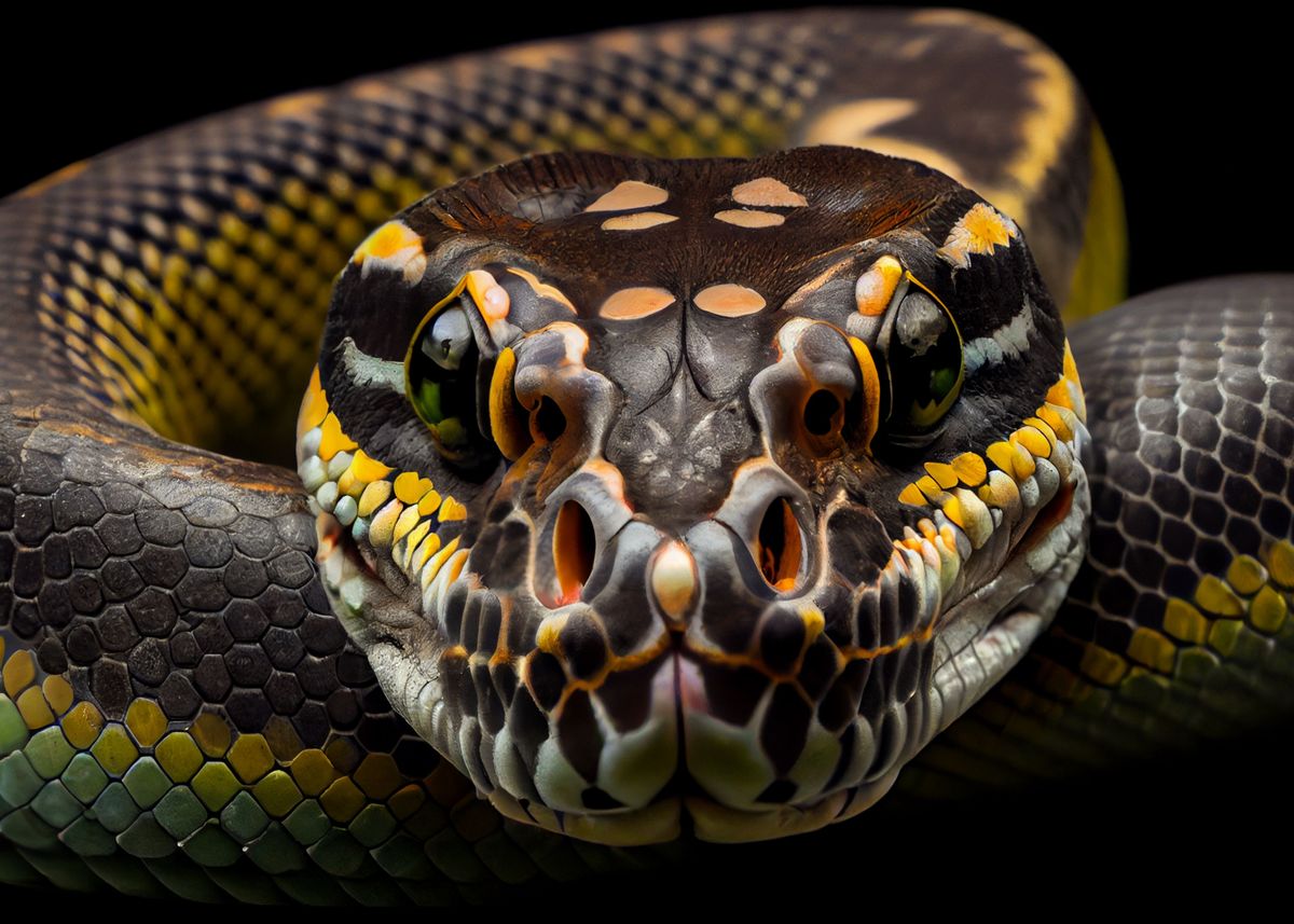 'anaconda snake' Poster, picture, metal print, paint by RichterDesigns ...