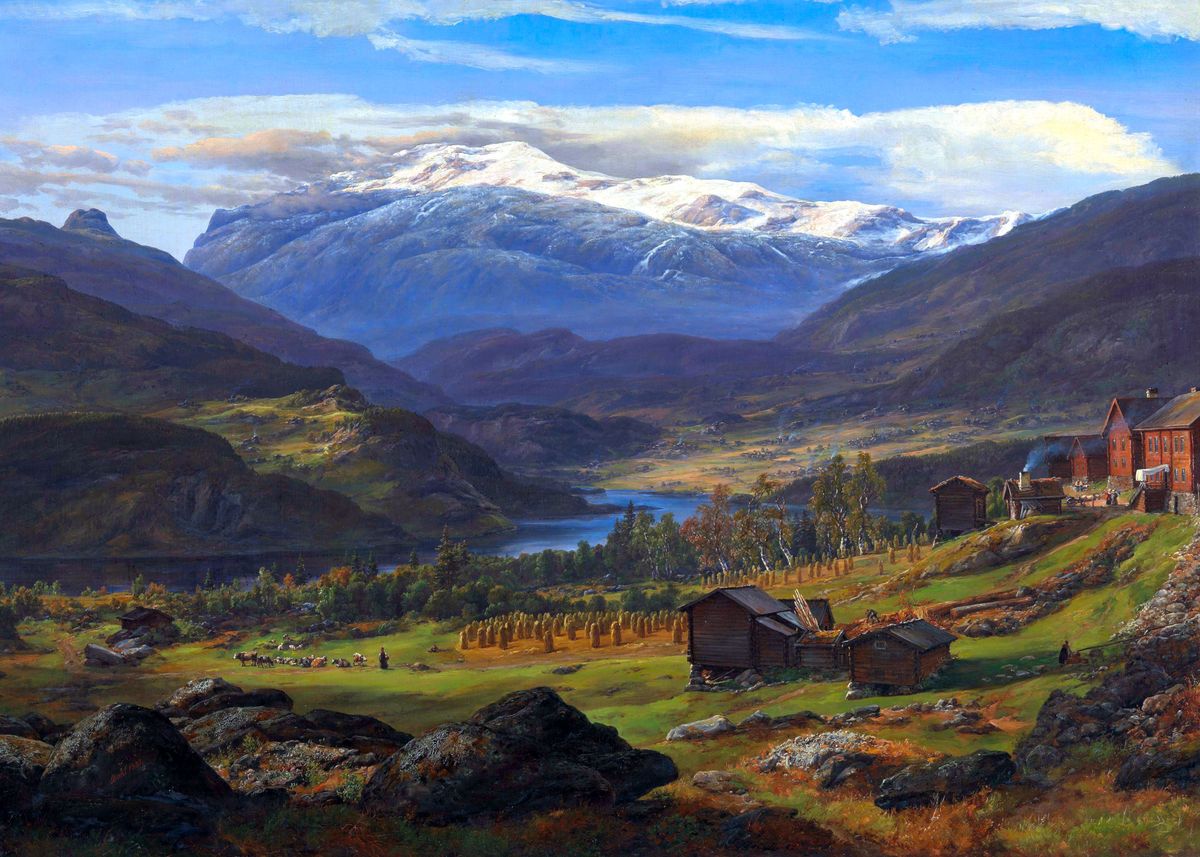 'From Hjelle in Valdres' Poster, picture, metal print, paint by ...